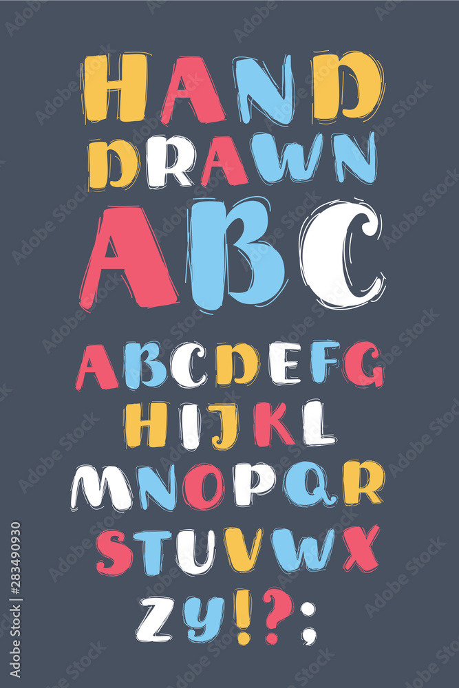 English alphabet handwritten letters Stock Vector | Adobe Stock