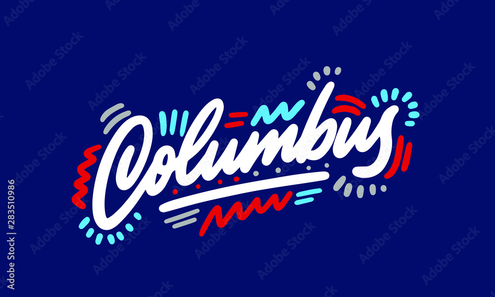 Columbus handwritten city name.Modern Calligraphy Hand Lettering for ...