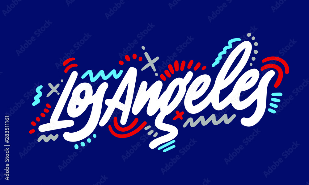 Los Angeles handwritten city name.Modern Calligraphy Hand Lettering for ...