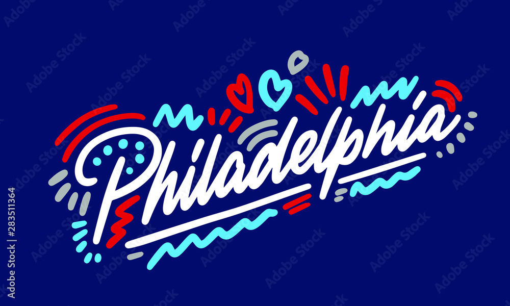 Philadelphia handwritten city name.Modern Calligraphy Hand Lettering ...