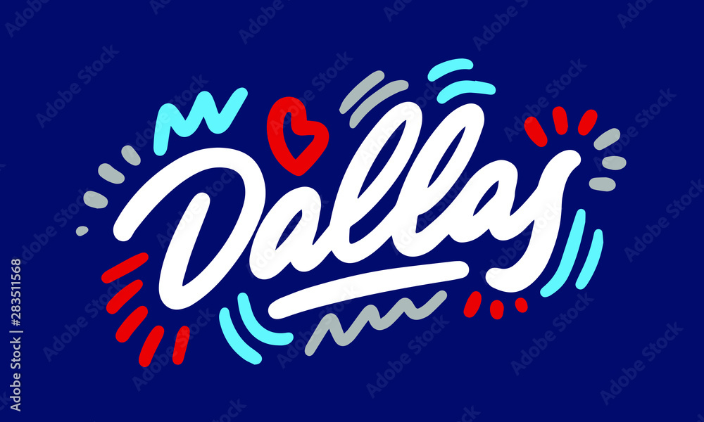 Dallas handwritten city name.Modern Calligraphy Hand Lettering for ...