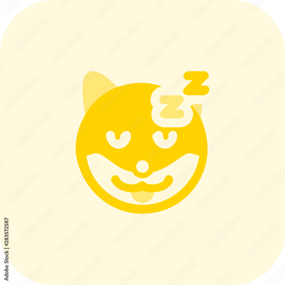 Dog sleeping emoticon with z alphabets surrounding around Stock Vector ...