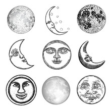 Vintage Full Moon Face Free Stock Photo - Public Domain Pictures