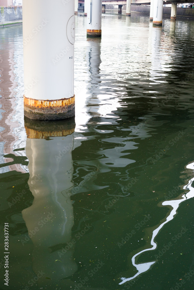 Photo Stock tokyo, Japan, 03/02/2019 , Highway 6 pylon near Heisei Road ...