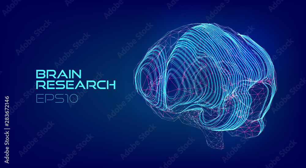 Brain scanning medical hologram. Cyberpunk biotechnology virtual Stock ...