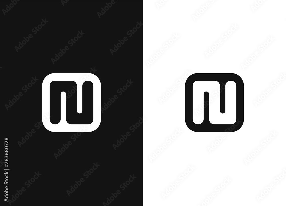 Initial letters NU logo design template elements Stock Vector | Adobe Stock