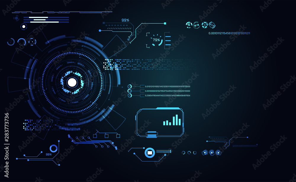 abstract technology ui futuristic map hud interface hologram elements of digital data chart ...
