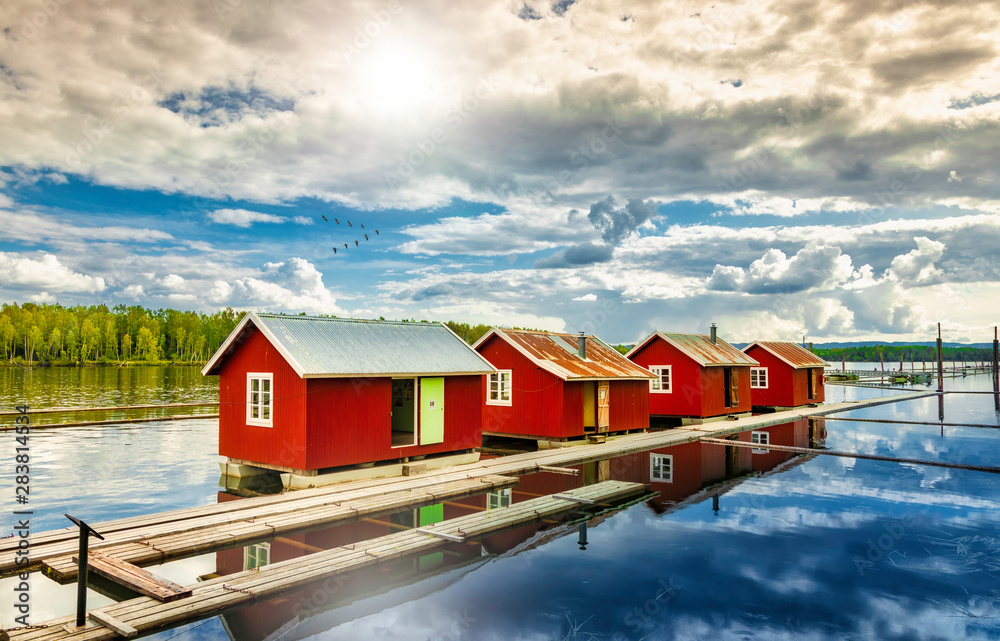 Foto de Stock The Fetsund Booms are a Norwegian national cultural ...
