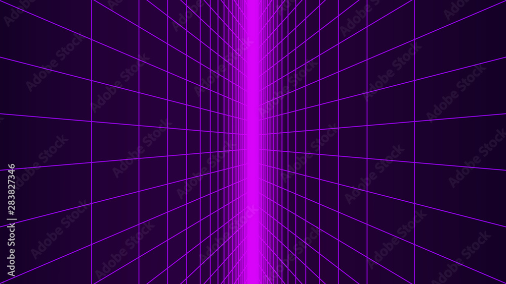 Synthwave background. 80s sci-fi retro style. Dark futuristic backdrop ...