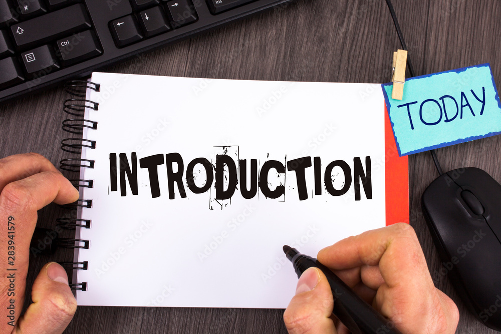 Stock-Foto „Handwriting text Introduction. Concept meaning First part ...