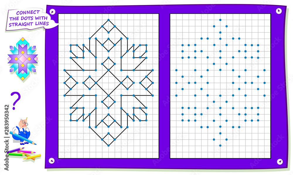 Logical puzzle game for kids on square paper. Repeat the image by ...