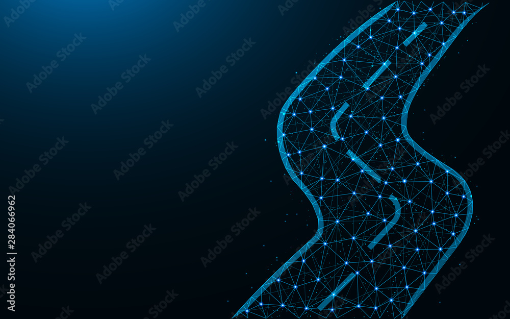 Road low poly design, Journey abstract geometric image, direction ...