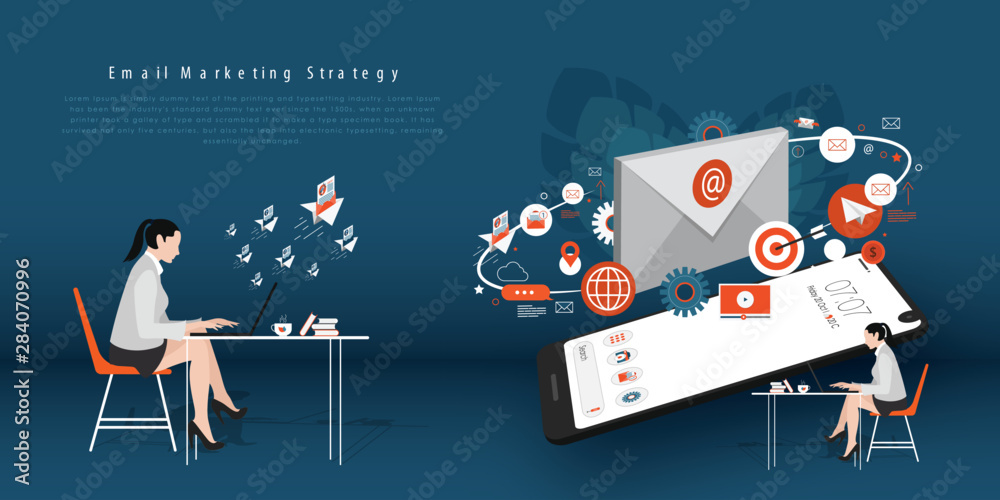 Email marketing Concept Stock Vector | Adobe Stock