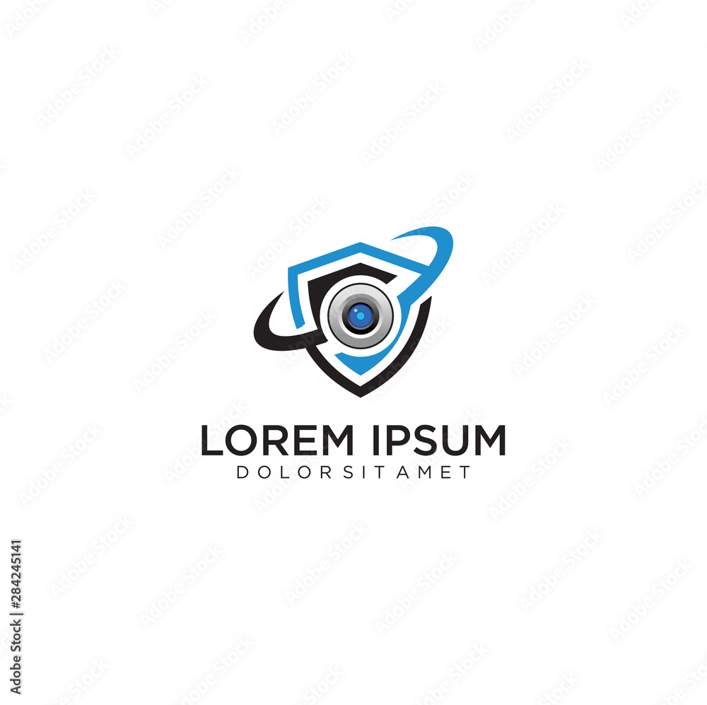Shield Camera Logo Icon Design. Secure Cam Logo Template. Guard CCTV ...