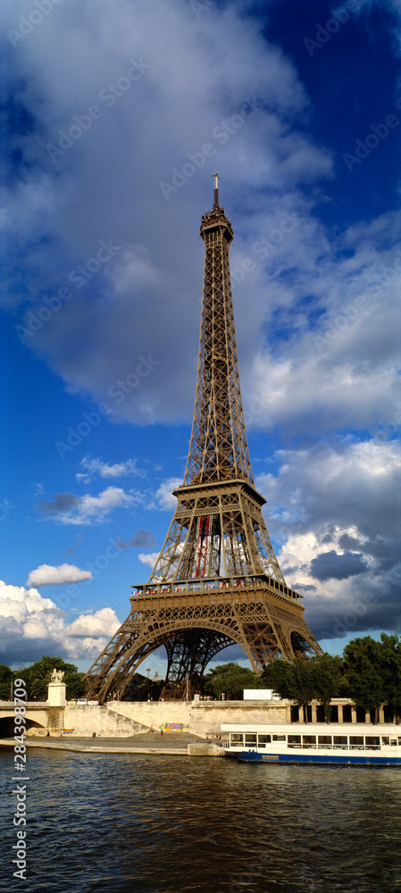 France, Paris. The Eiffel Tower, part of a World Heritage Site, on the ...