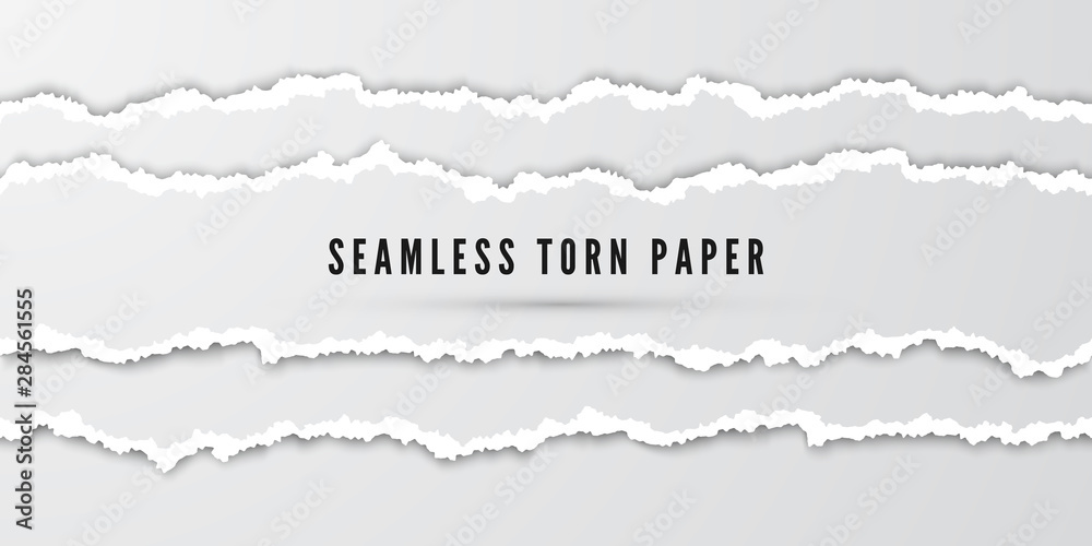 Seamless torn paper stripes. Paper texture with damaged edge. Tear ...