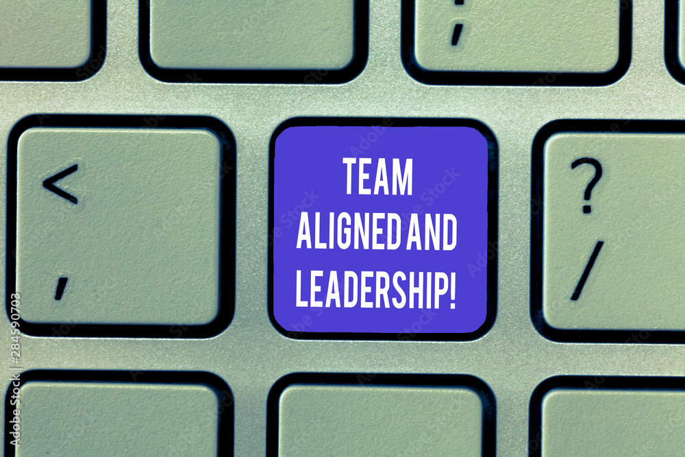Writing note showing Team Aligned And Leadership. Business photo ...