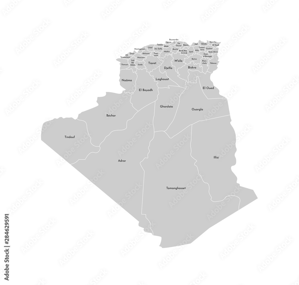 Vector isolated illustration of simplified administrative map of ...