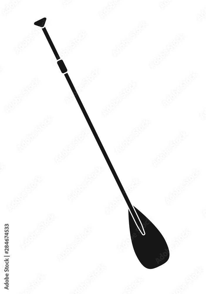 Vector flat black paddle isolated on white background Stock Vector ...