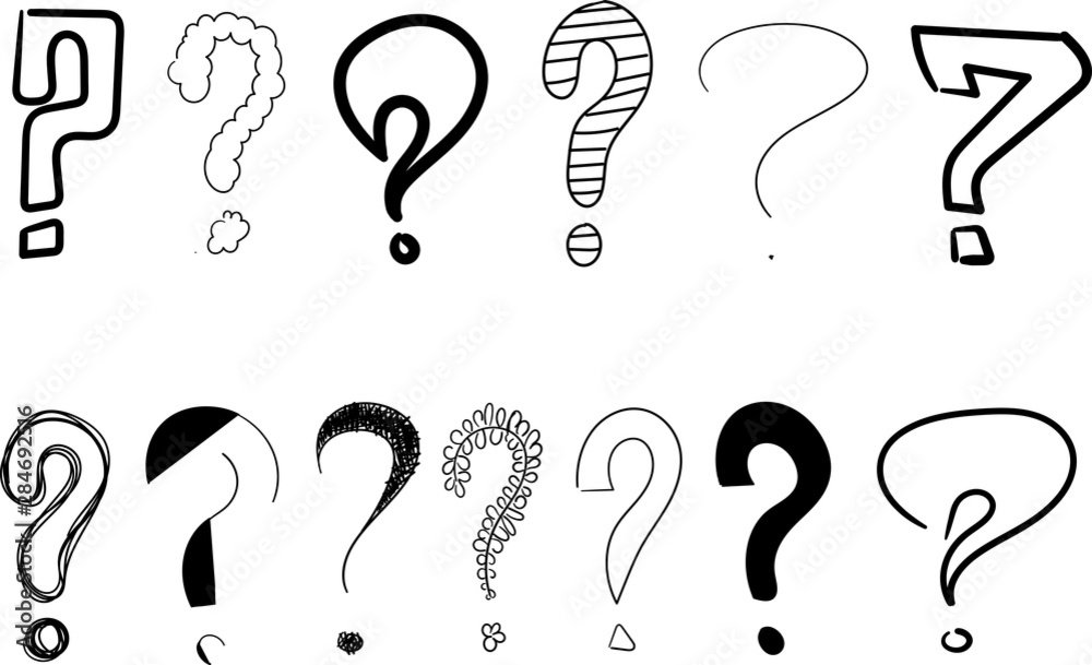 question mark vector hand drawing icon set punctuation marks ...