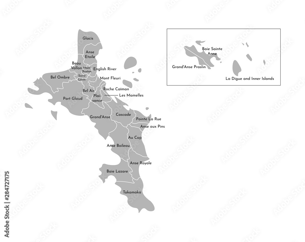 Vector isolated illustration of simplified administrative map of ...