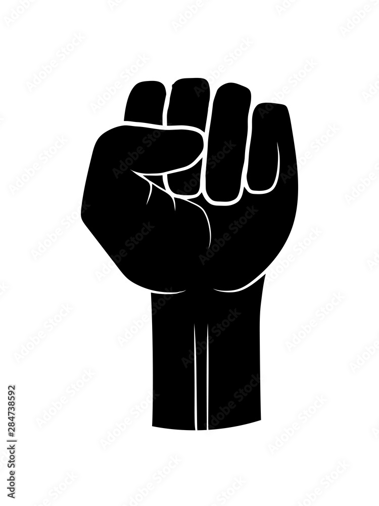 symbol faust revolution hand strecken oben luft halten zeigen zeichen ...