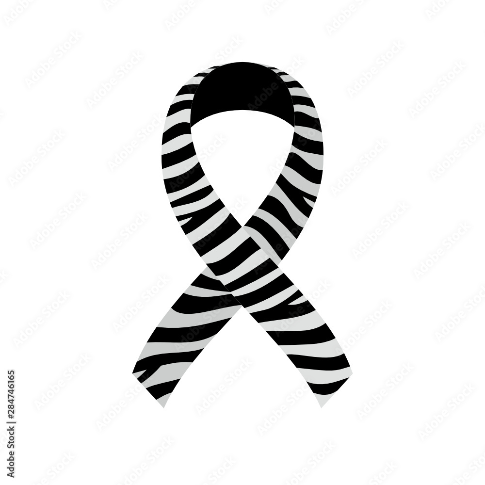 เวกเตอร์ Stock Zebra awareness ribbon. Rare Diseases, Ehlers-Danlos ...