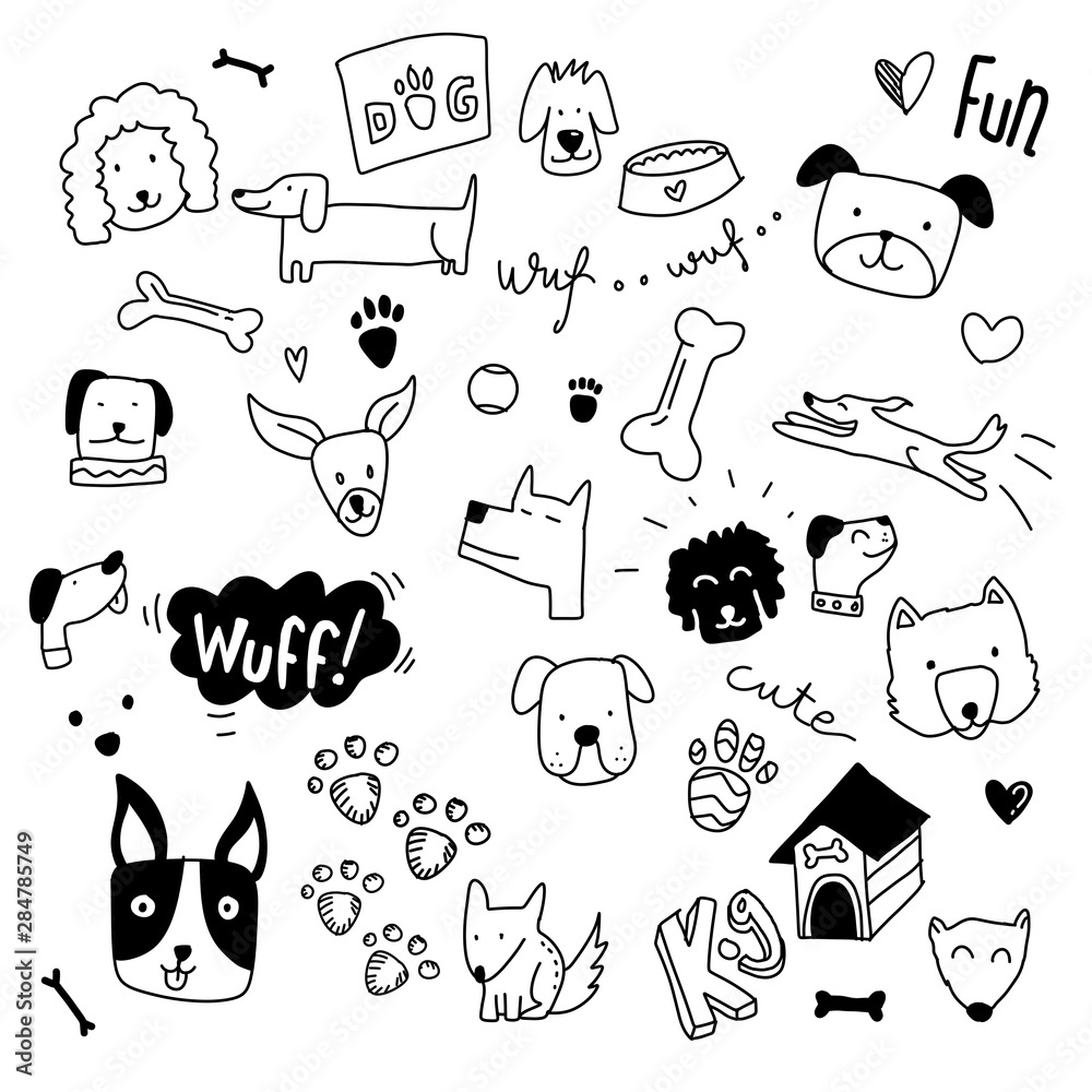 Hand drawn doodle illustration collection set Stock Illustration ...