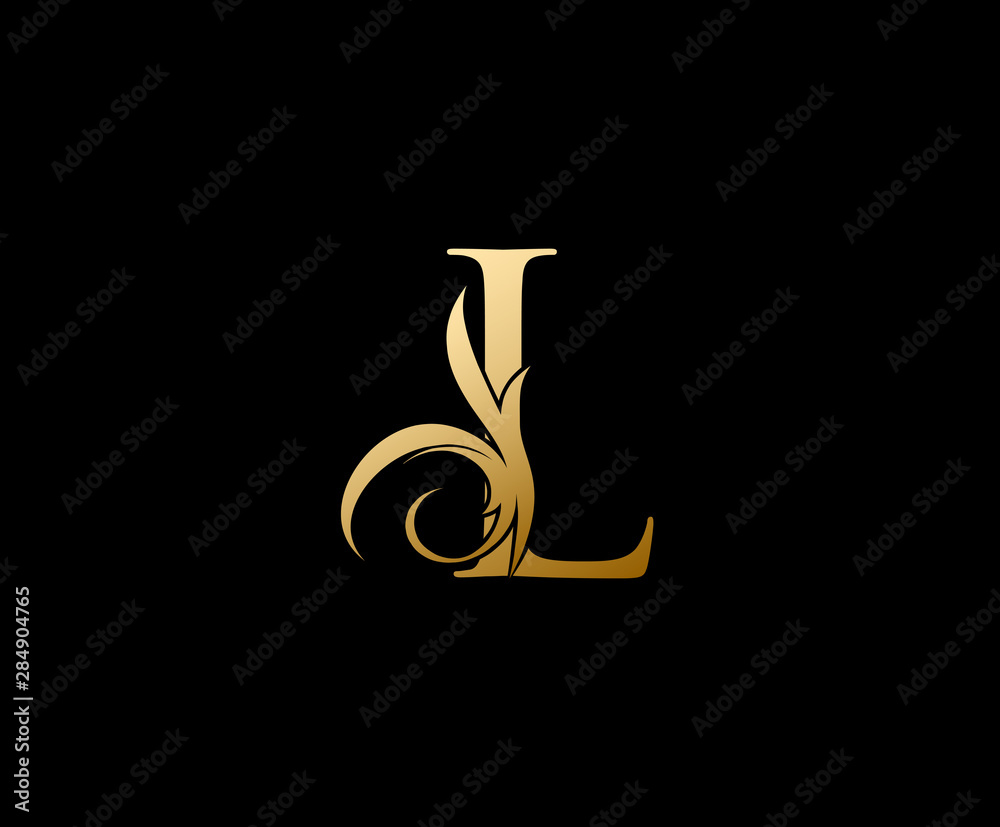 Gold Letter L Logo Icon design. Perfect for fashion, Jewelry, Beauty ...