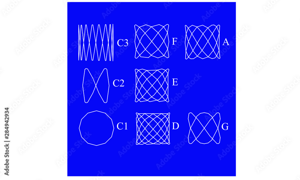 Music graph of Lissajous Figures. Stock Vector | Adobe Stock
