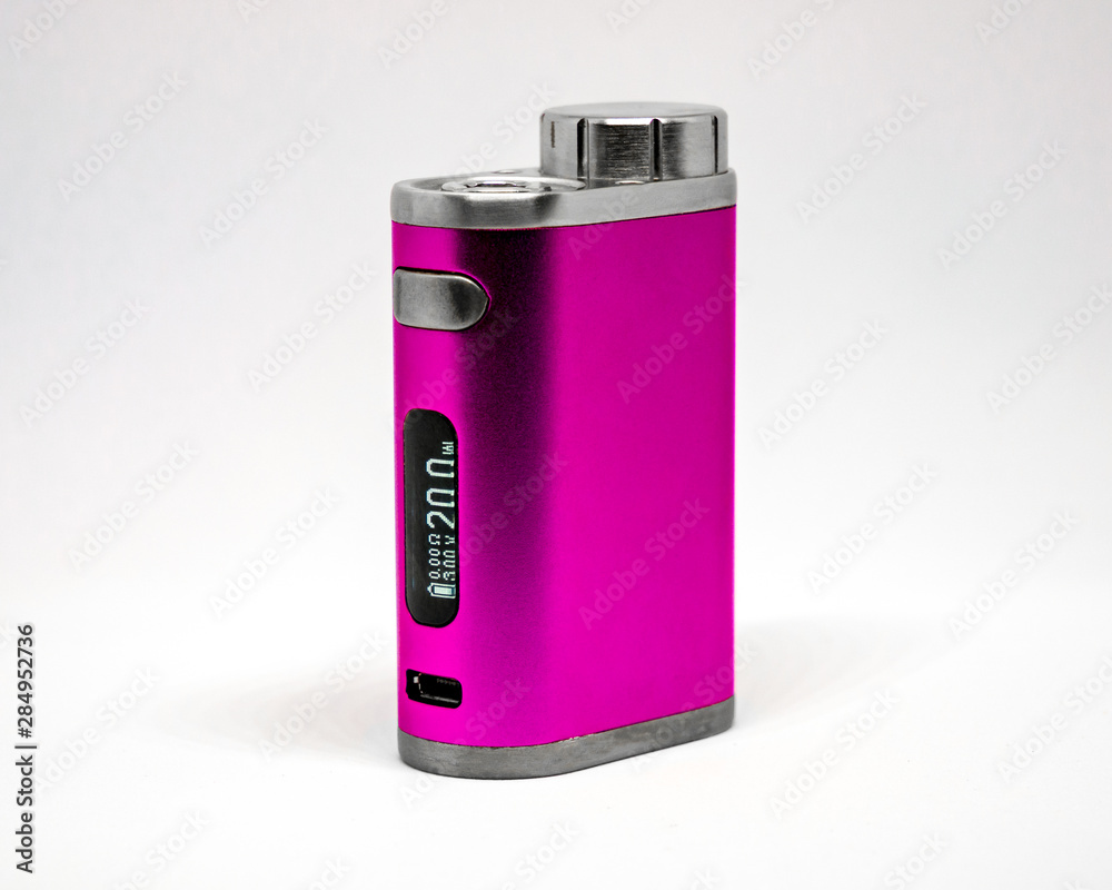 Vaping mod - small modern e-cig device on a white background Stock ...