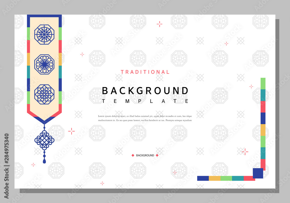 Simple Korean traditional pattern template Stock Vector | Adobe Stock
