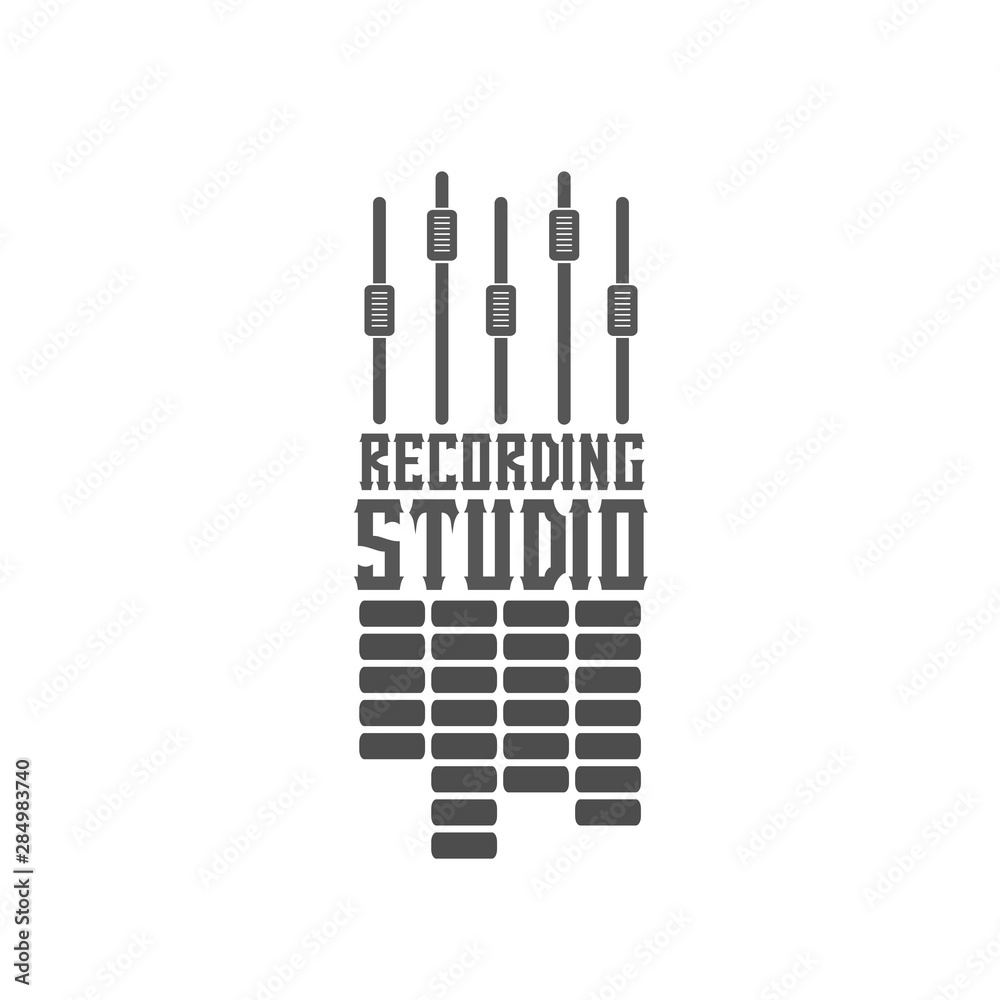 Vector graphic logo concept. Recording studio. Symbol emblem, el Stock ...