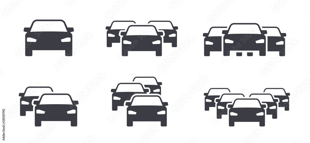 Different cars and traffic jam symbols icons Stock Vector | Adobe Stock