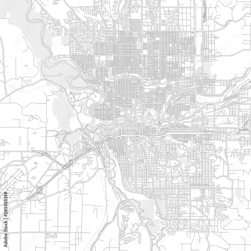 Spokane, Washington, USA, bright outlined vector map Stock Vector ...