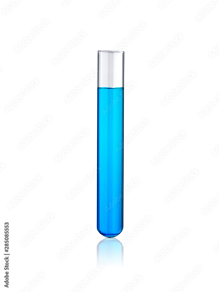 Laboratory test-tube isolated on white Stock Photo | Adobe Stock