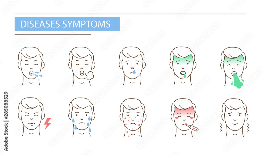 disease symptoms Stock Vector | Adobe Stock