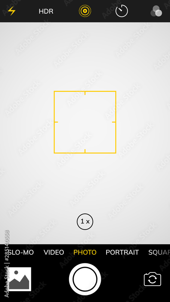 Camera screen phone mobile interface app. Smartphone photo viewfinder ...