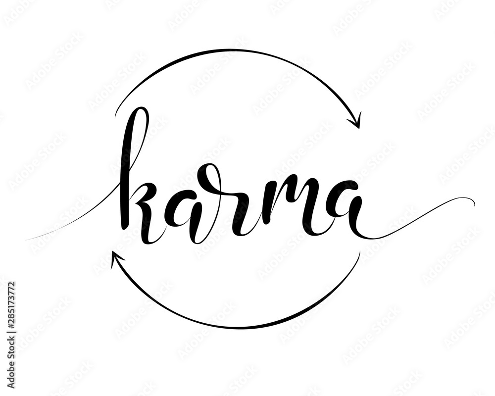Hand lettering illustration - karma. Vector Stock Vector | Adobe Stock
