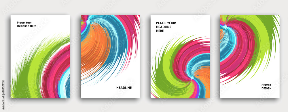 Multi-colored book cover page design, creative abstract background ...