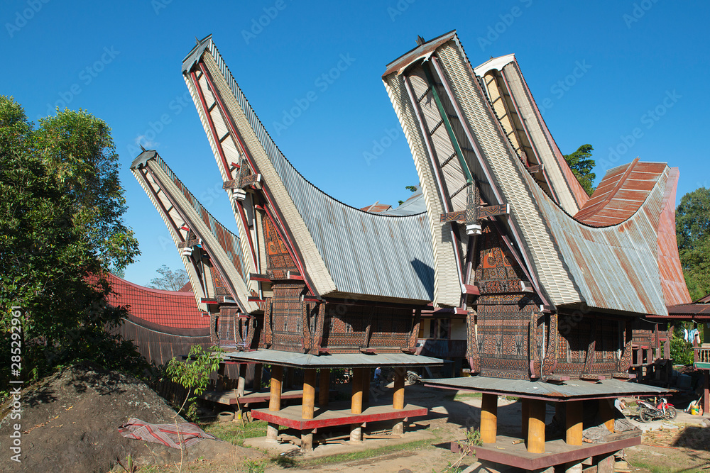 Tongkonan houses, traditional Torajan buildings, Tana Toraja, Sulawesi ...