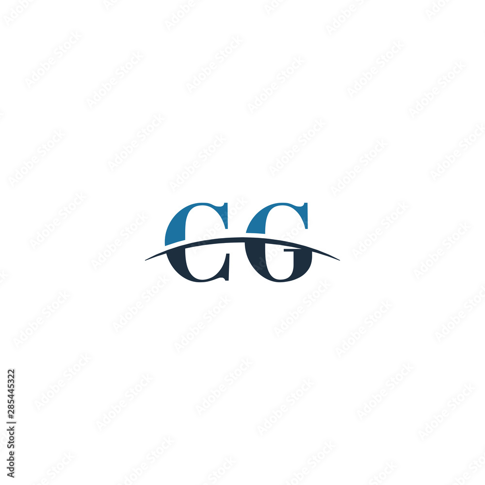 Initial letter CG, overlapping movement swoosh horizon logo company ...