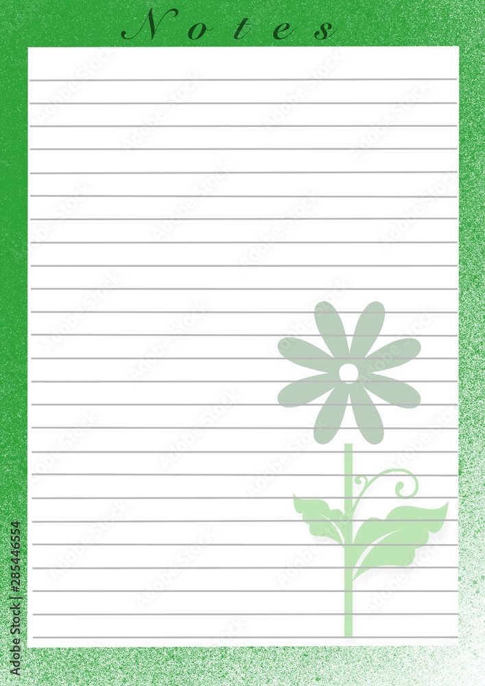 Printing paper note, optimal A4 size. Lined paper for notebook, diary ...