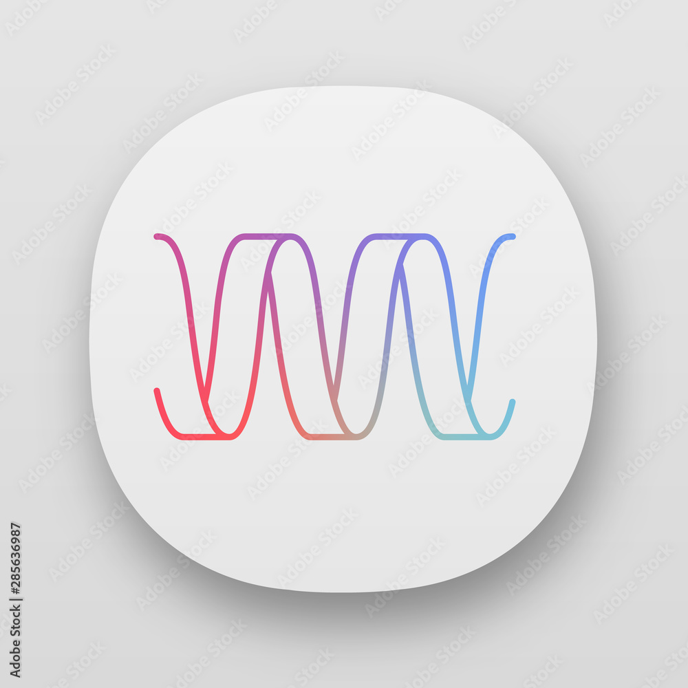 Sound Wave App Icon Ui Ux User Interface Wavy Ribbon Line Music Melody Rhythm Digital