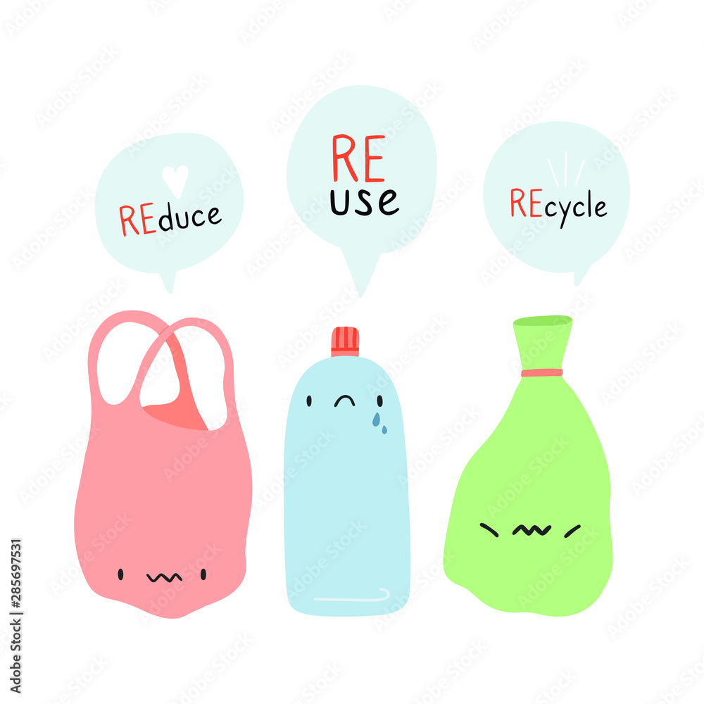 Reduce Reuse Recycle Cartoon
