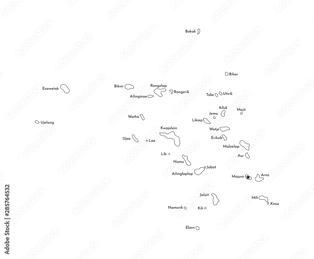 Vector isolated illustration of simplified map of Marshall Islands with ...