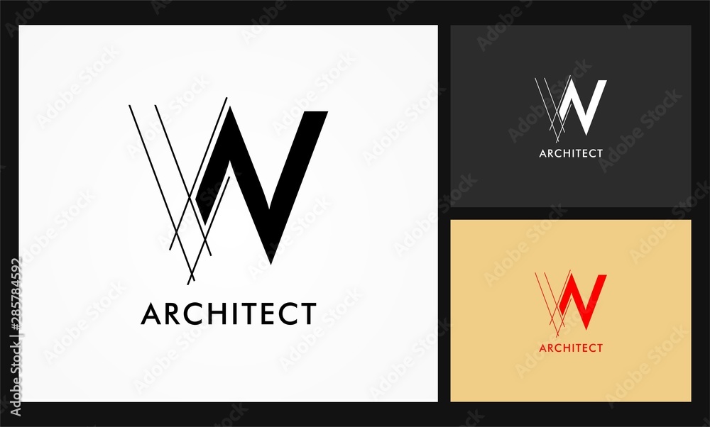 w architect vector logo Stock Vector | Adobe Stock