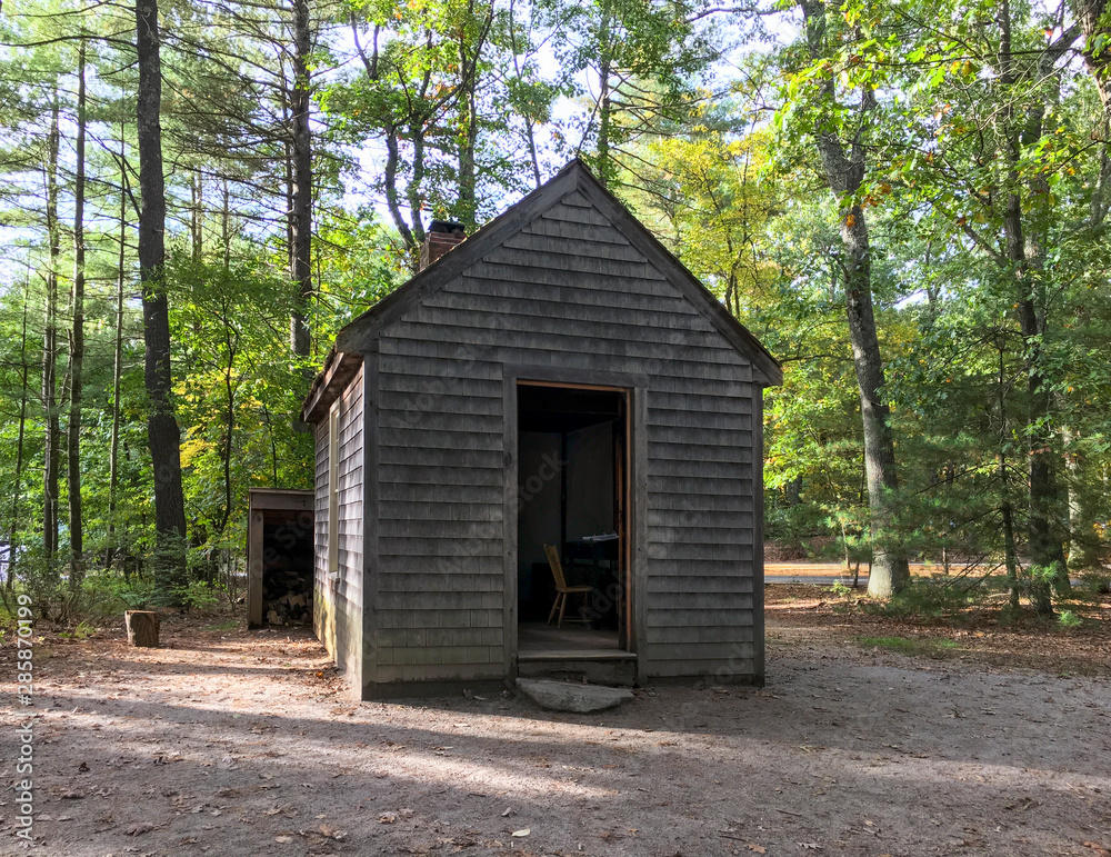 Replica of Henry David Thoreau’s little one-room cabin in the woods ...