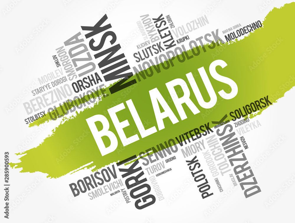 List of cities and towns in Belarus, word cloud collage, business and ...