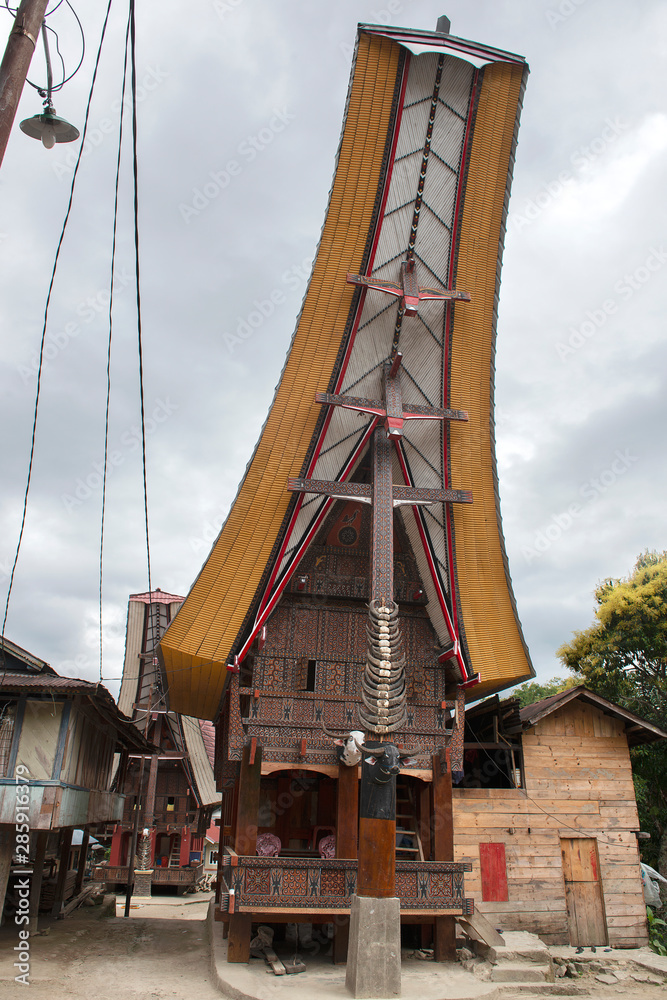 Tongkonan houses, traditional Torajan buildings, Tana Toraja is the ...